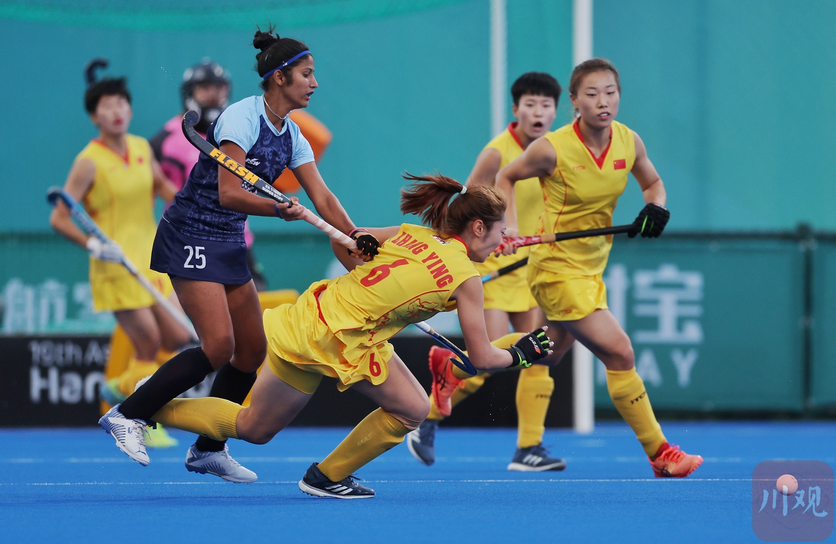 C视频 中国女子曲棍球队4比0印度！晋级亚运会女子曲棍球决赛！四川在线